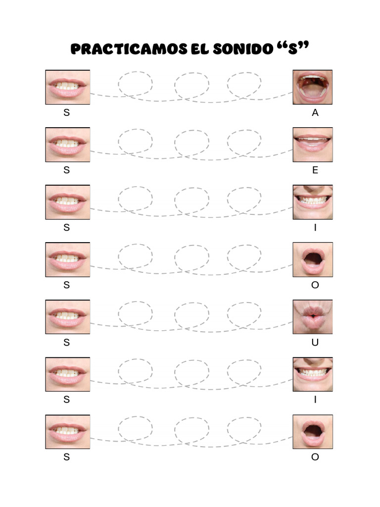 Ejercicios para Practicar el Sonido "S" | PDF