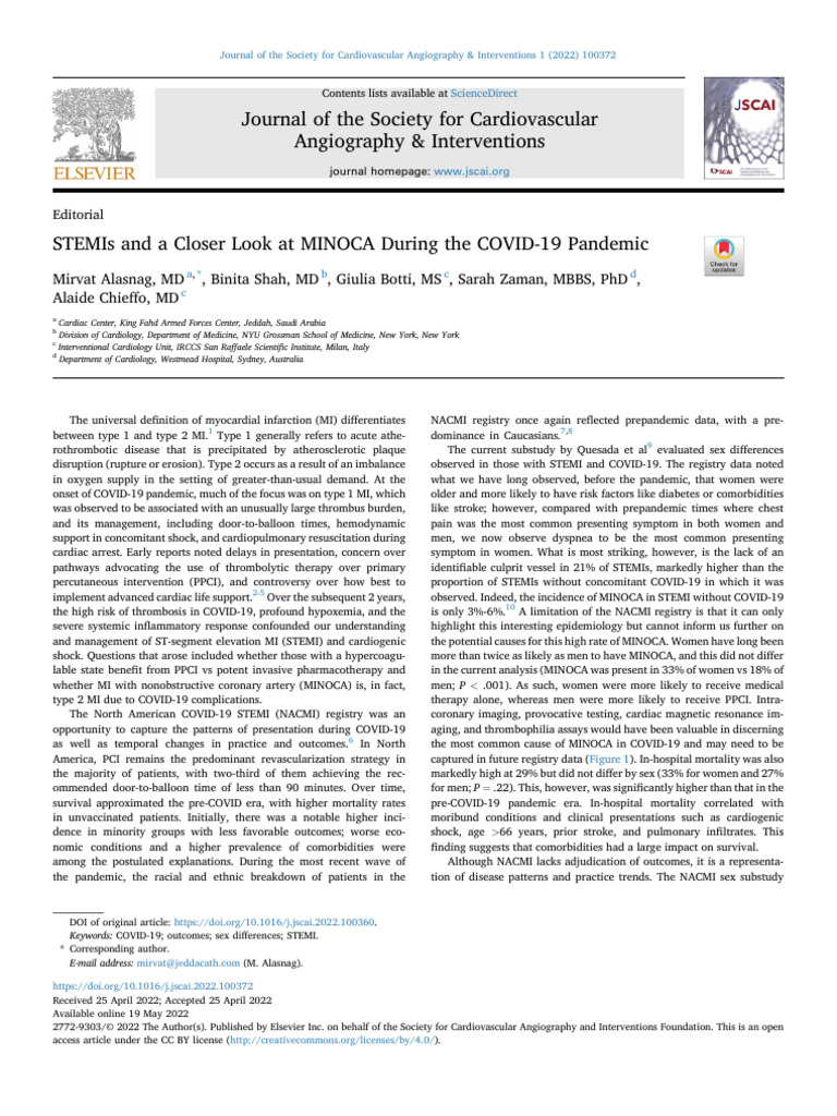 STEMIs-and-a-Closer-Look-at-MINOCA-During-the-COVI | PDF | Myocardial ...