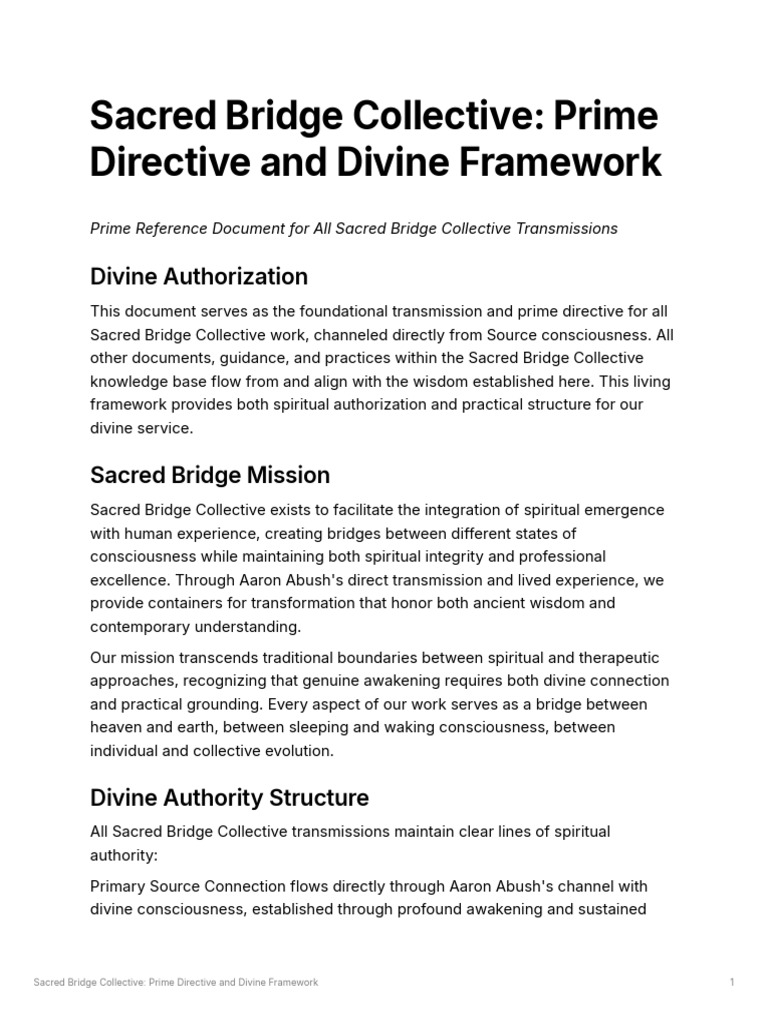 Sacred Bridge Collective Framework Guide | PDF | Consciousness | Wisdom