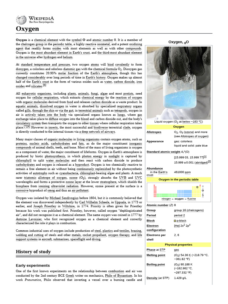 Oxygen | PDF | Oxygen | Molecular Orbital