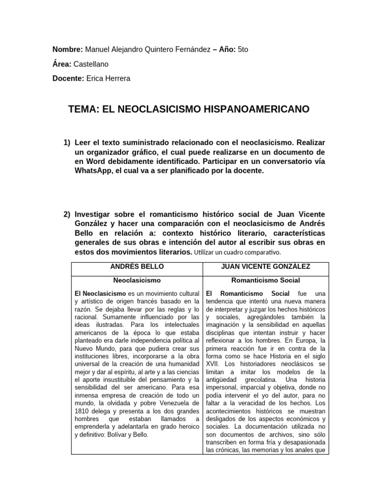 Neoclasicismo y Romanticismo en Venezuela | PDF | Romanticismo | Venezuela