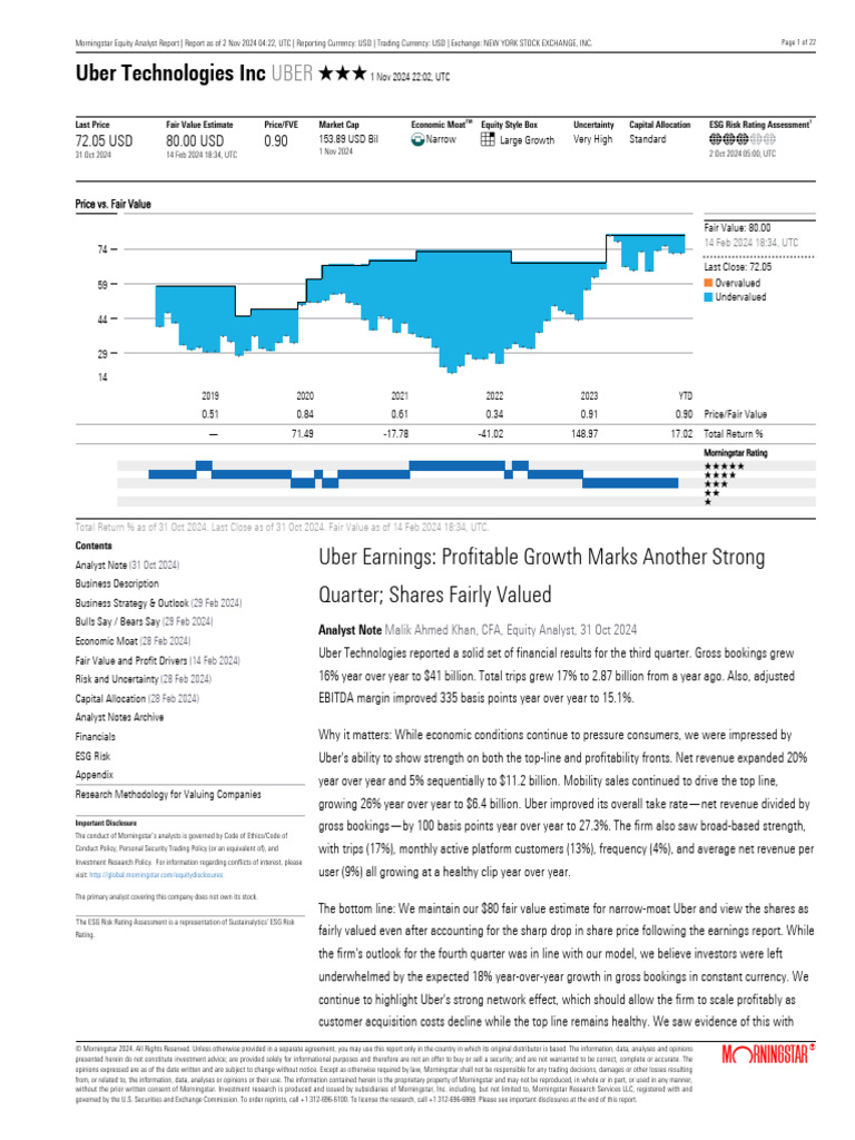 Uber Technologies Inc: Uber Earnings: Profitable Growth Marks Another ...