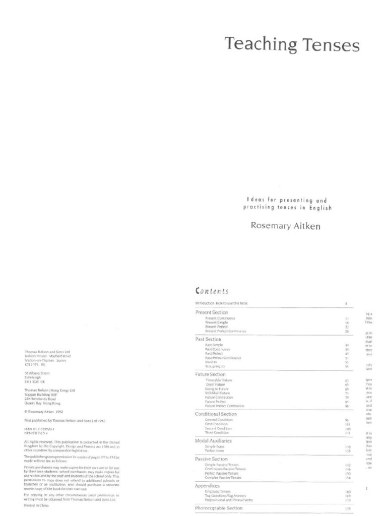 Pdfcoffee.com Teaching Tenses Rosemary Aitken PDF Free | PDF