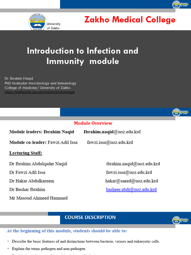 Infection and Immunity Module Overview | PDF | Immune System | Infection