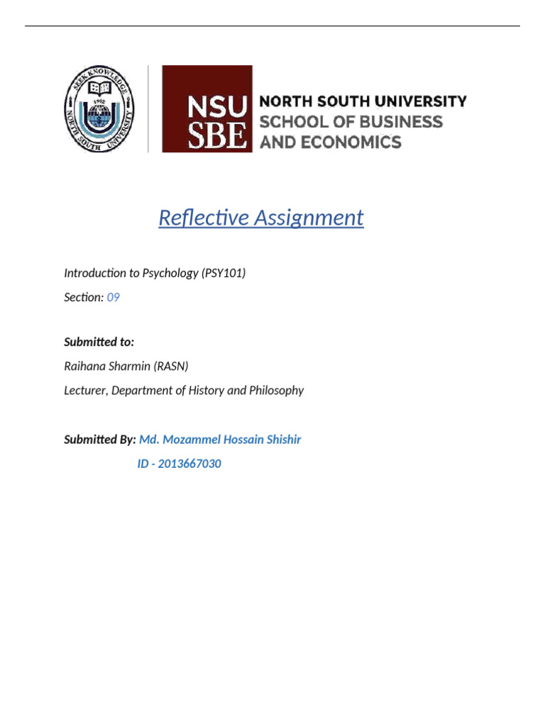 Reflective_Assignment.docx | PDF | Psychology | Psychotherapy