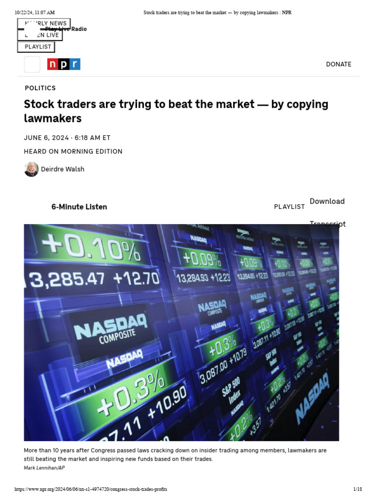 Congress Stock Trades Fuel New ETFs | PDF | United States Congress ...