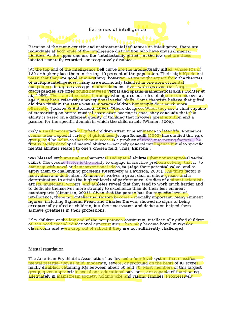 Extremes of intelligence | PDF | Intellectual Giftedness | Intelligence