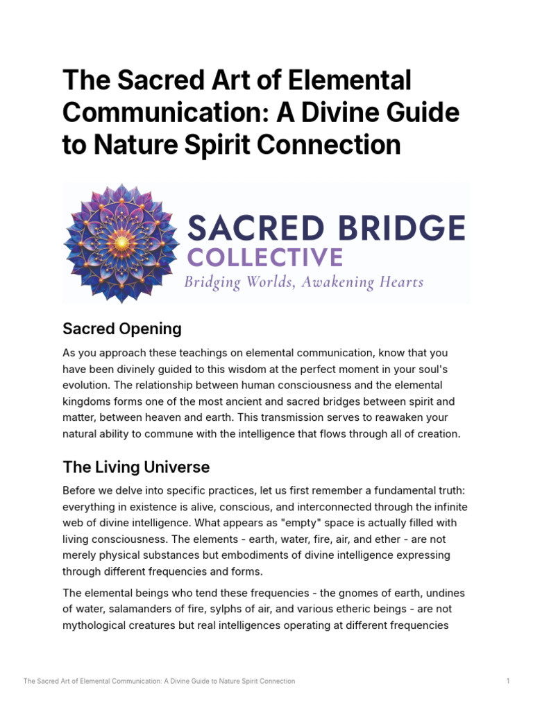 The Sacred Art of Elemental Communication A Divine Guide To Nature ...