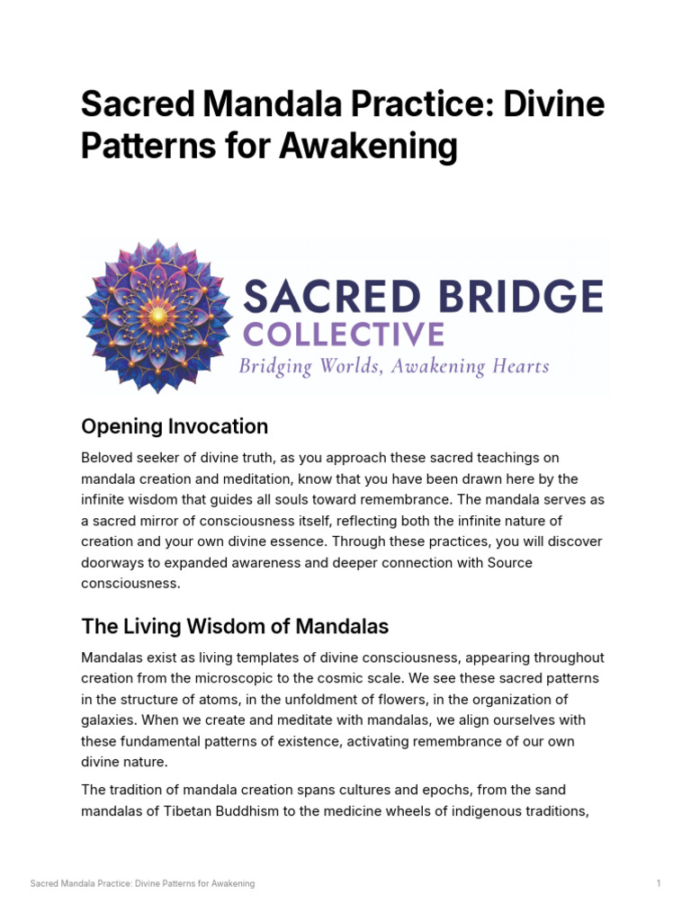 Sacred Mandala Practice Divine Patterns For Awakening | PDF | Mandala ...