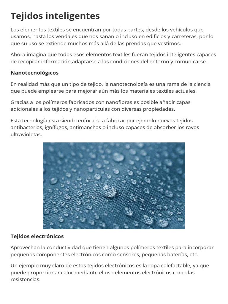 Tejidos Inteligentes | PDF