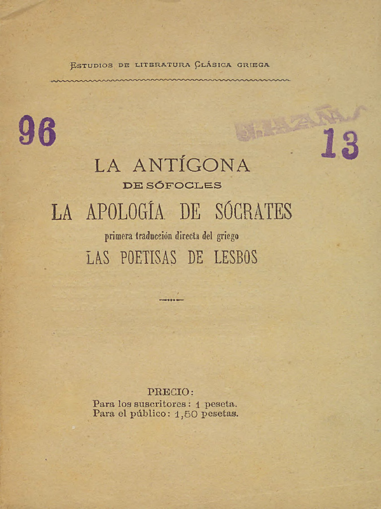 Antígona - Sófocles | PDF | Sófocles