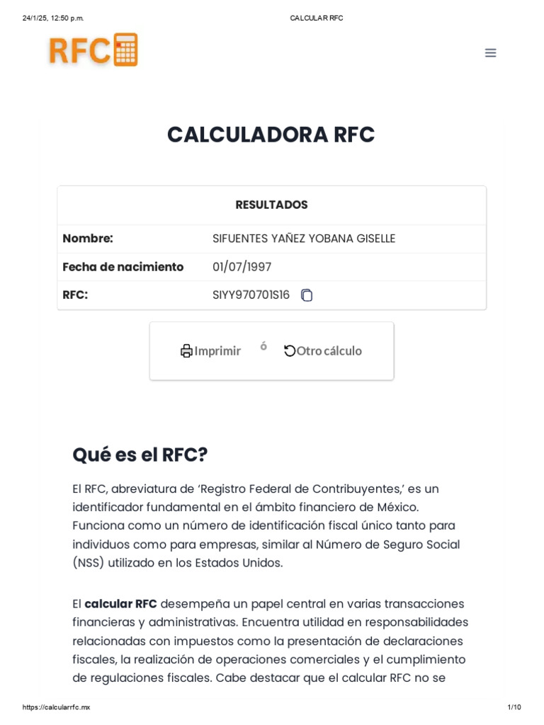 Calcular RFC | PDF