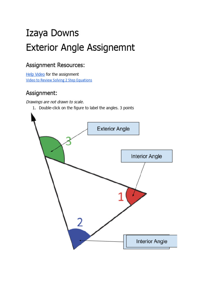 Exterior Angle Assignment LS | PDF