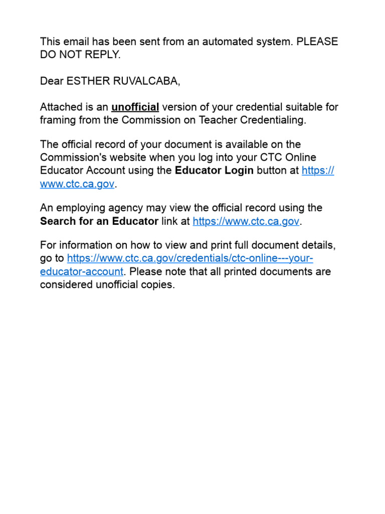 Teaching Credential - Printable | PDF