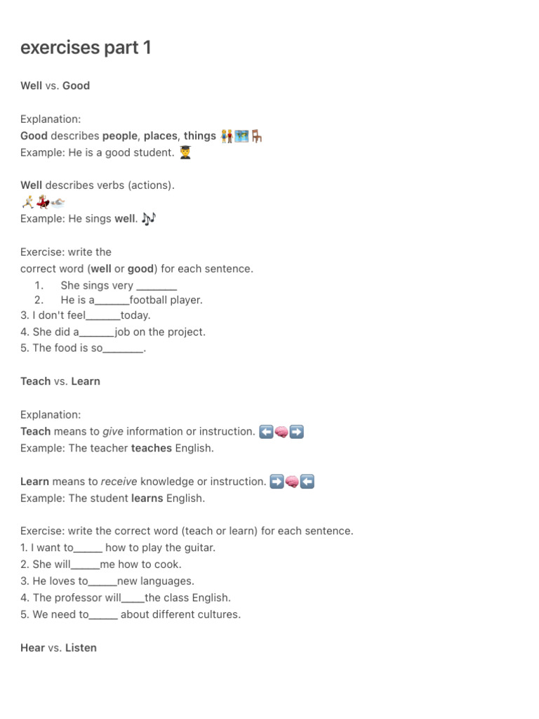 Exercises Part 1 | PDF