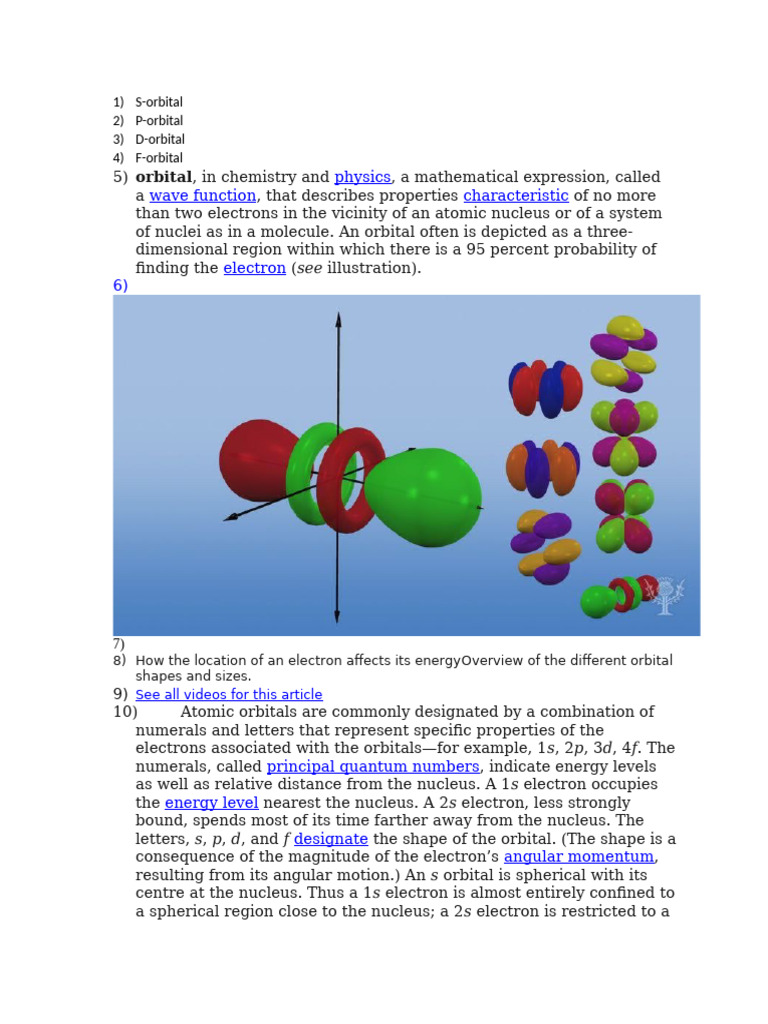 ORBITALS | PDF