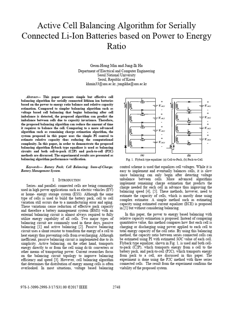Active Cell Balancing Algorithm For Serially Connected Li-Ion Batteries ...