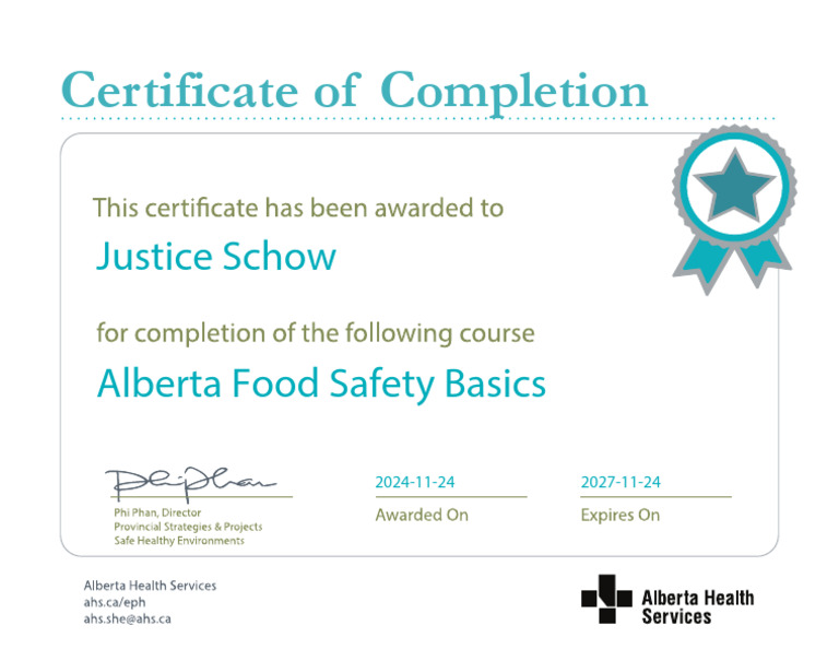 Alberta Food Safety Certificate 2024 | PDF