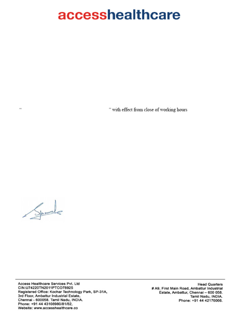 Access Exit Letter | PDF