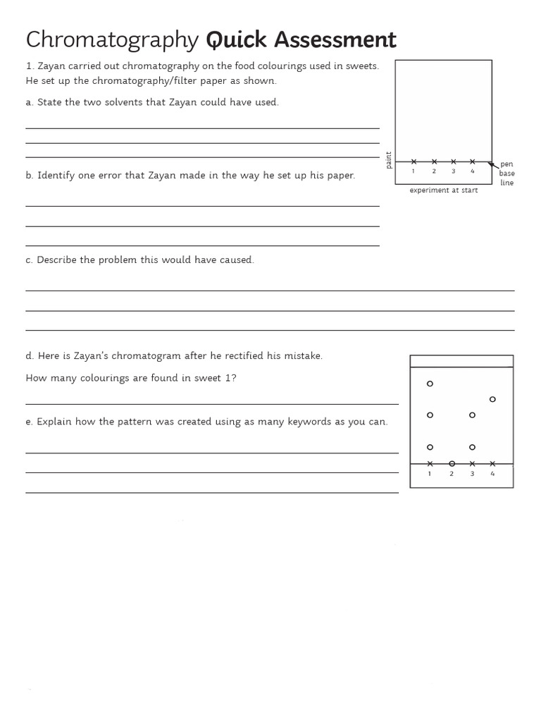 Chromatography Assessment for Students | PDF | Chromatography ...