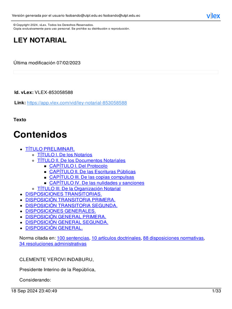 Ley Notarial | PDF | Propiedad de la comunidad | Derecho Civil (Common Law)