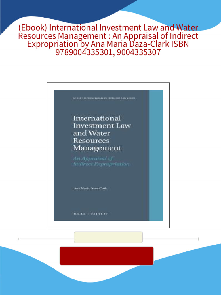 [FREE PDF sample] (Ebook) International Investment Law and Water ...