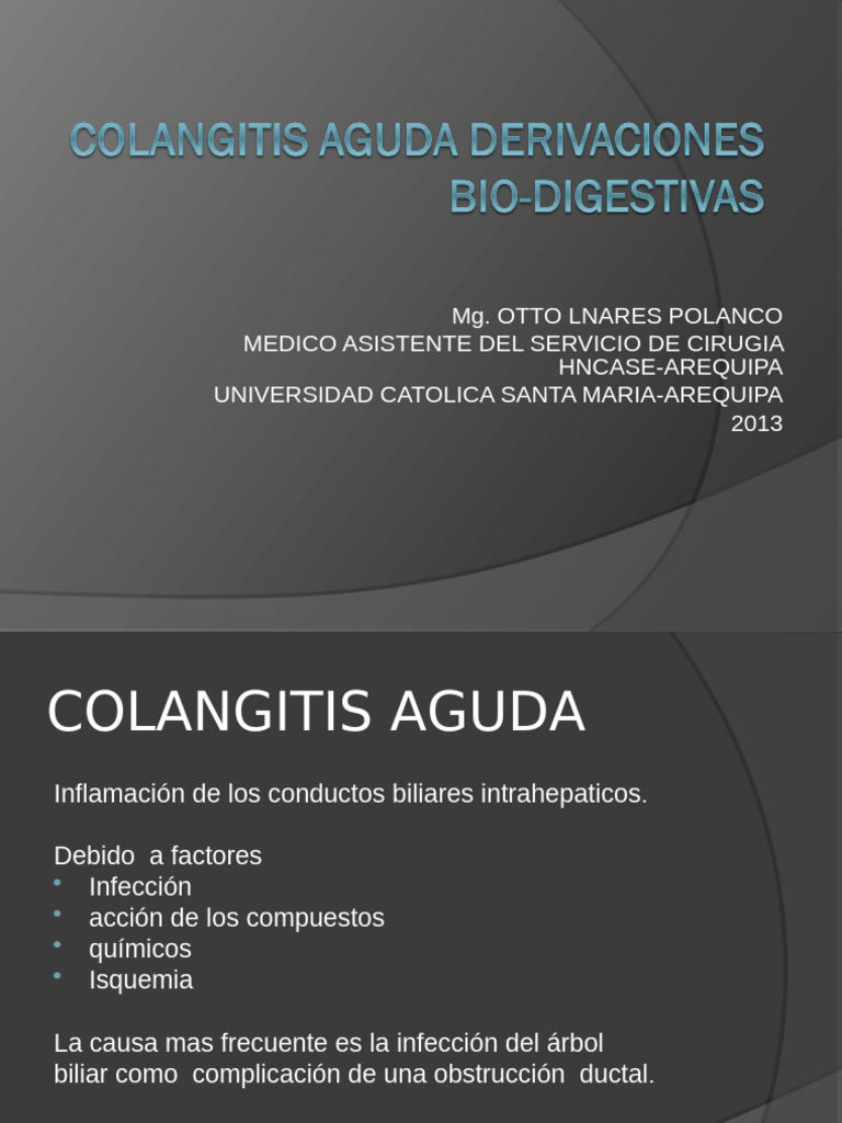 CIR II - II Fase - Teoría - 14 - Colangitis Aguda - Dr. Linares | PDF ...