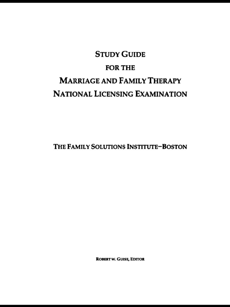 Family Solutions Marriage and Family Therarapy Study Guide | PDF