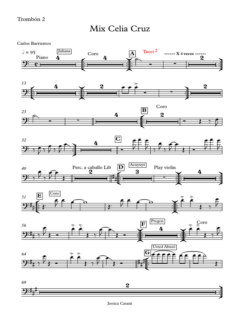 Mix Celia Cruz - Trombón 2 | PDF