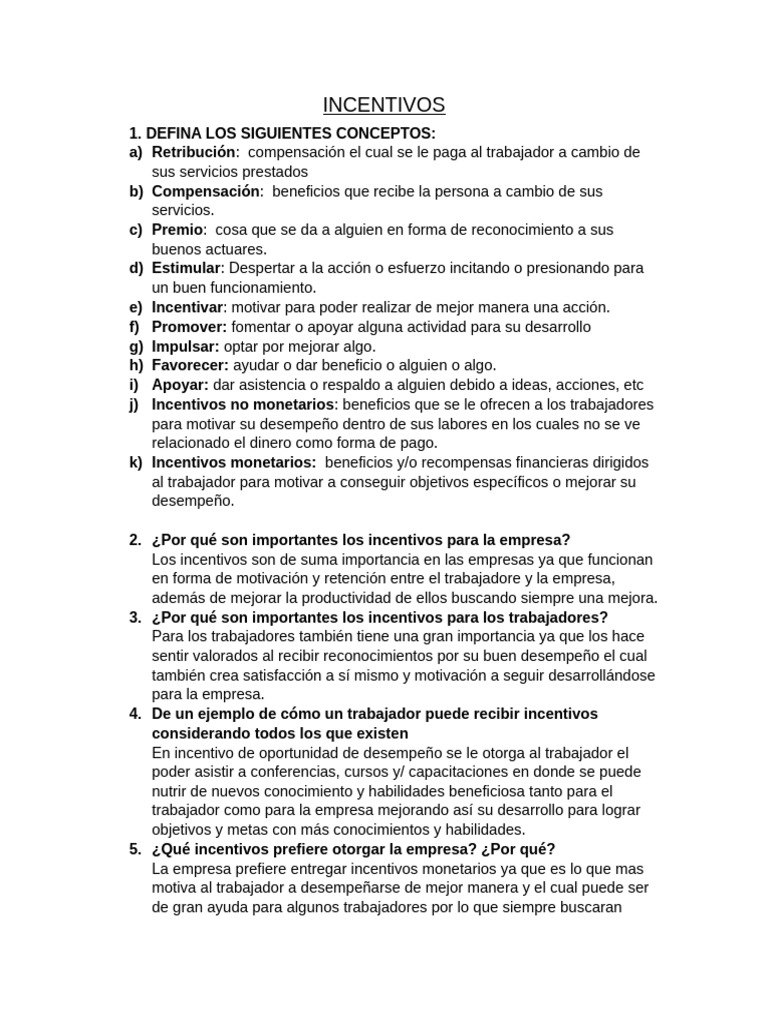 Importancia de Incentivos Laborales | PDF | Business | Motivación