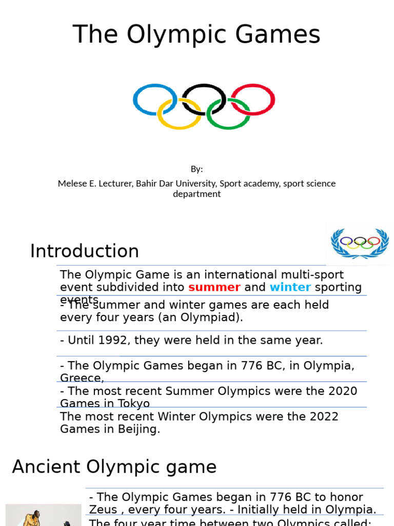 chapter 3-olympic games | PDF | Olympic Games | Sports Competitions