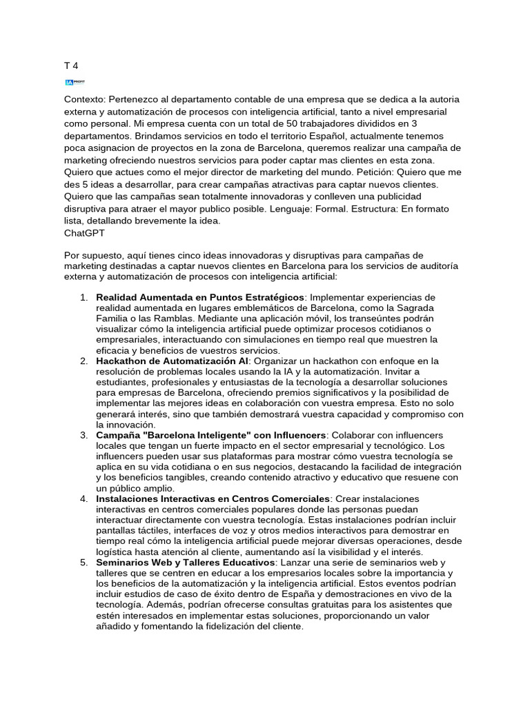 Clase IA5 Del 13 - 06. Intr. Al Prompting Profesional.p1 | PDF | Marketing | Business