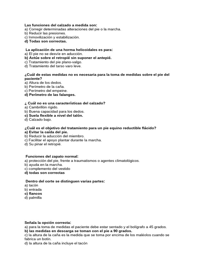 Preguntas Tipo Test Ut 9 Dma 2 | PDF | Pie | Calzado