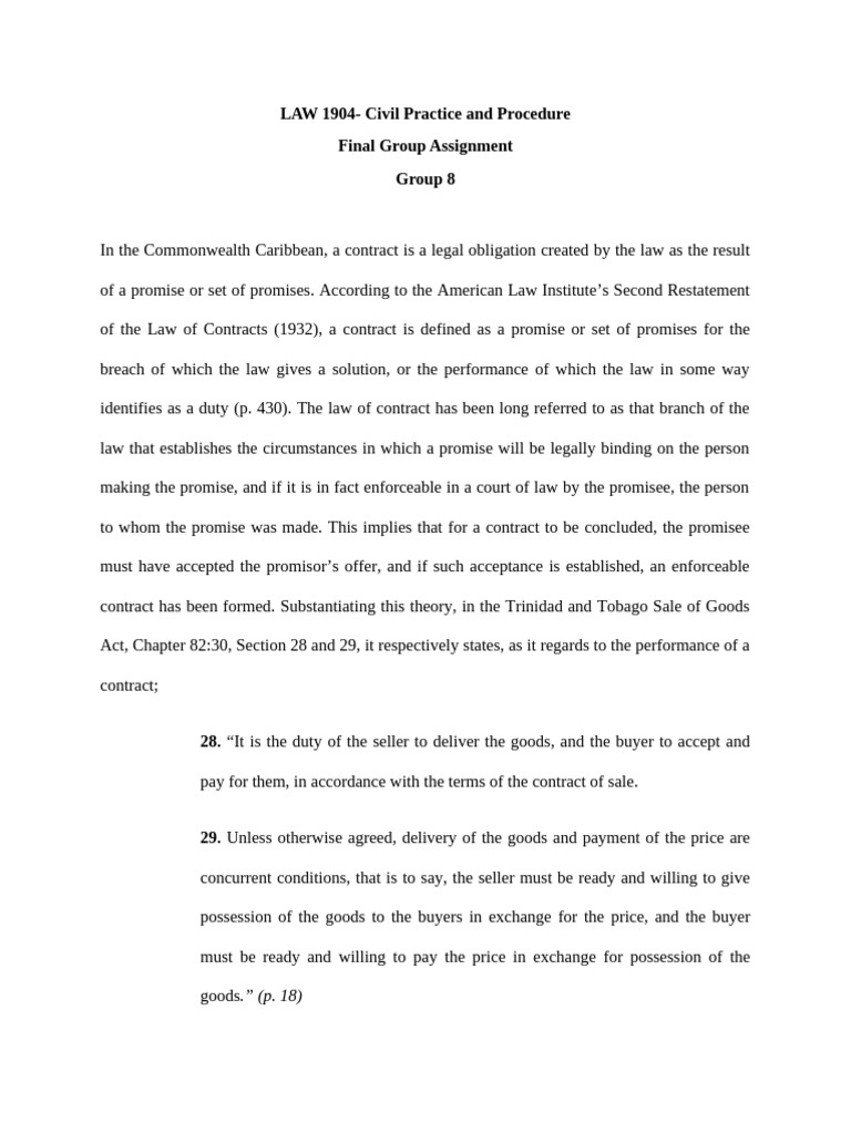 Caribbean Contract Law Overview | PDF | Private Law | Common Law