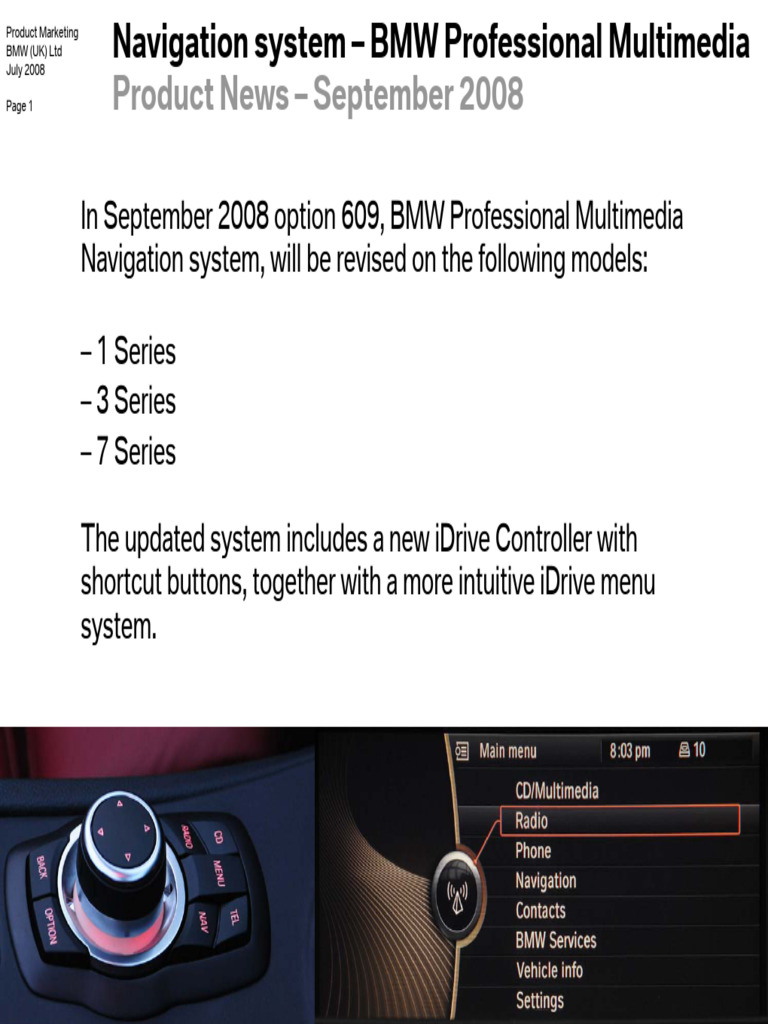 2008 BMW Navigation System Professional Multimedia Product News | PDF ...