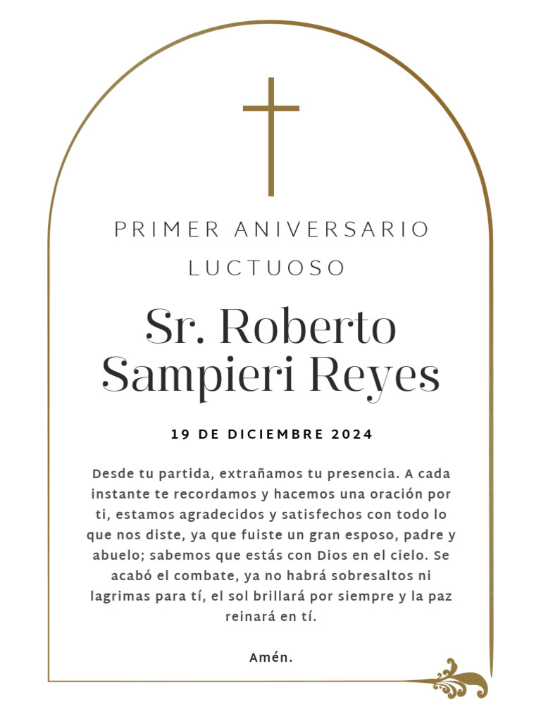 Esquela Primer Aniversario Luctuoso | PDF