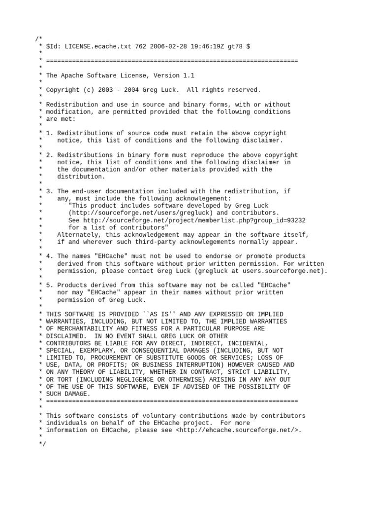 LICENSE Ecache | PDF | Legal Liability | Disclaimer