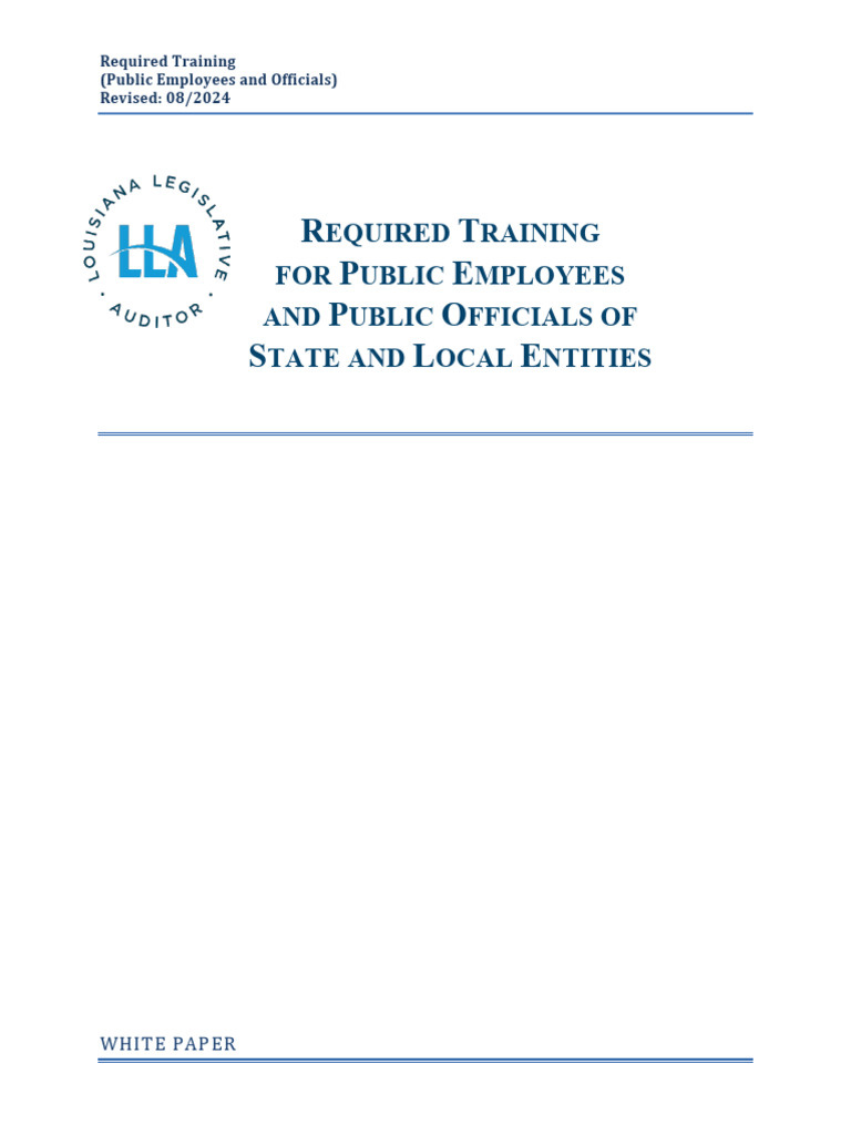 Required Training for Public Employees | PDF | Employment | Civil Service
