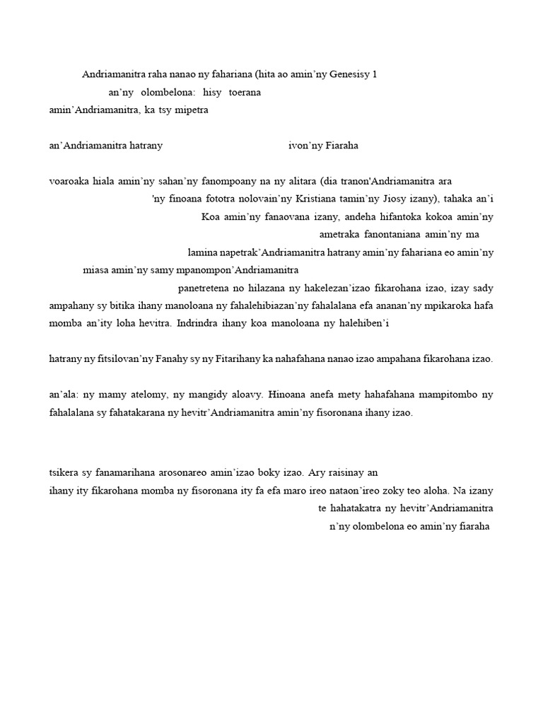 Teny Fisaorana | PDF