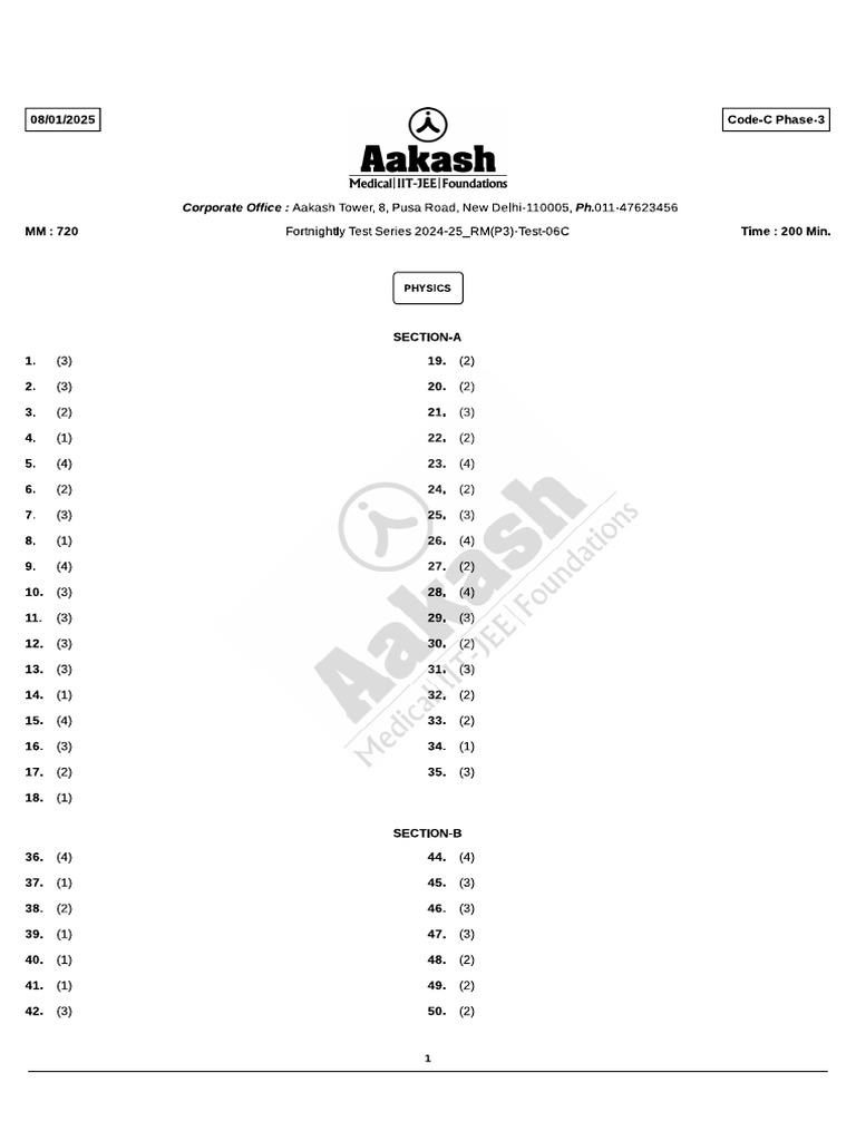 FT 06C RM P3 08 01 2025 Sol | PDF