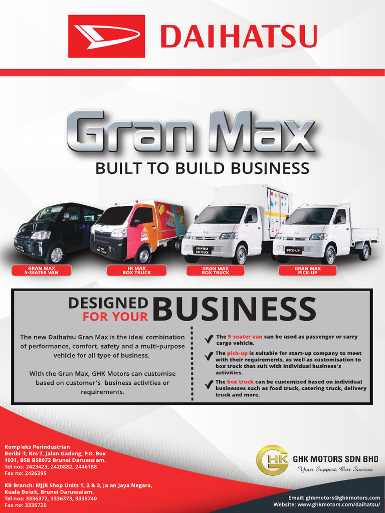 Daihatsu Gran Max Brochure | PDF