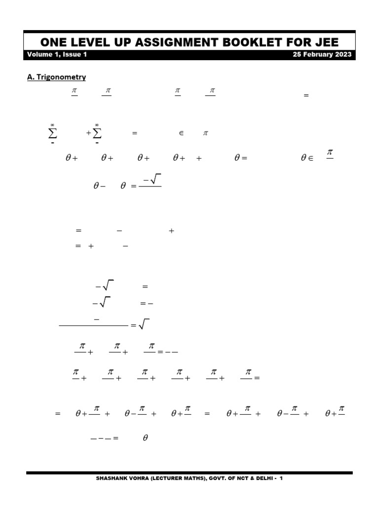 Assignment Booklet - One Level Up | PDF | Elementary Mathematics ...