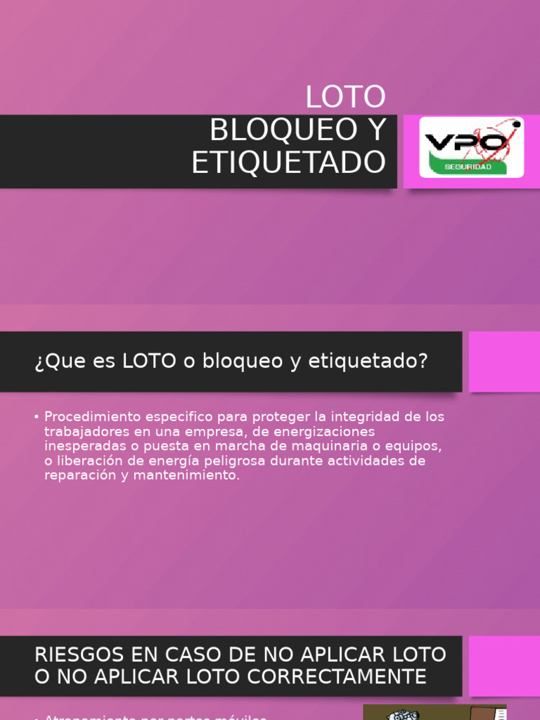 Loto Bloqueo y Etiquetado | PDF
