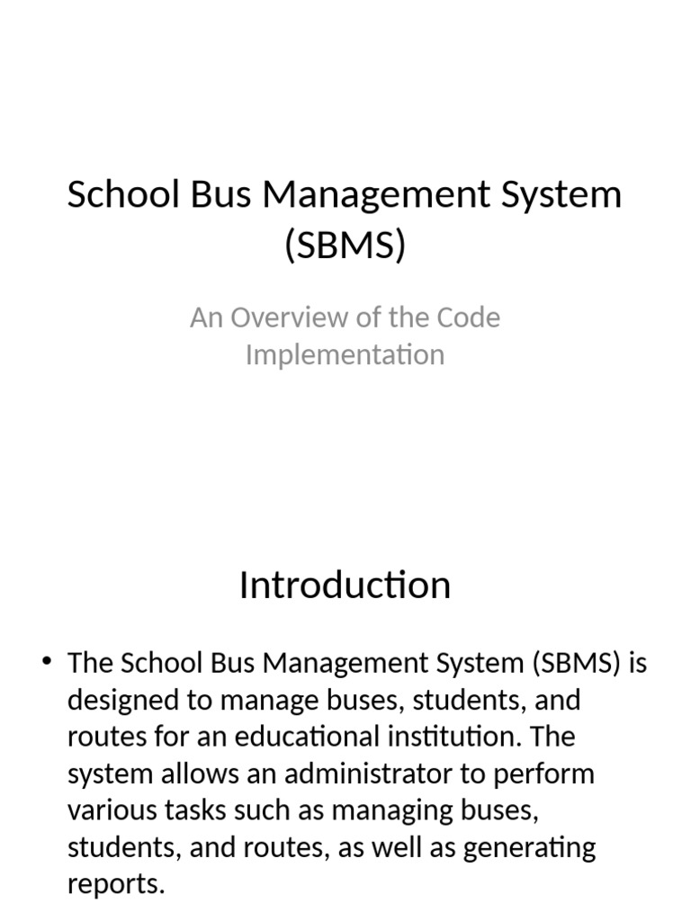 Sbms Presentation Final | PDF | Bus | Chart