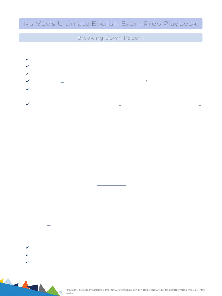 Ms Vee's Ultimate English Exam Prep Playbook 3 | PDF | Poetry | Essays