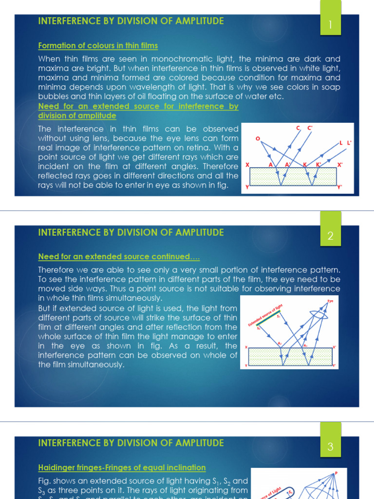 Interference Patterns in Thin Films | PDF | Refractive Index ...