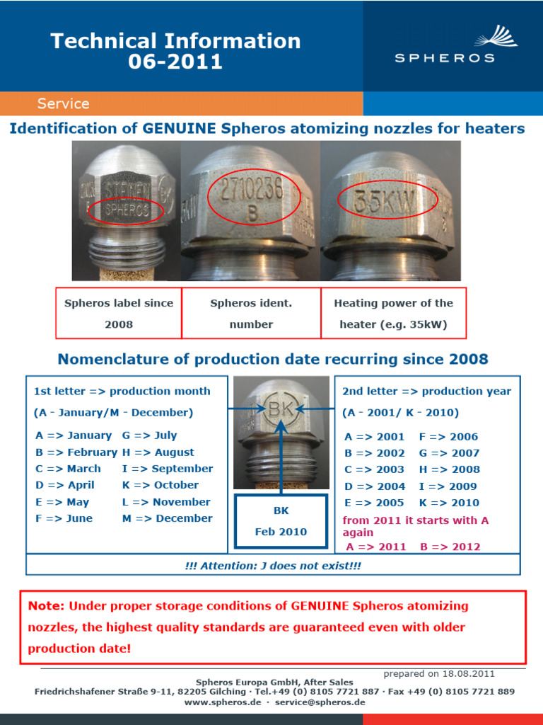 Identification of Spheros Nozzles | PDF | Building Automation | Temperature