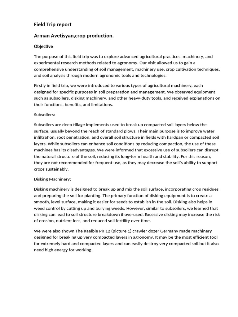 Field Trip (1) | PDF | Soil | Agriculture
