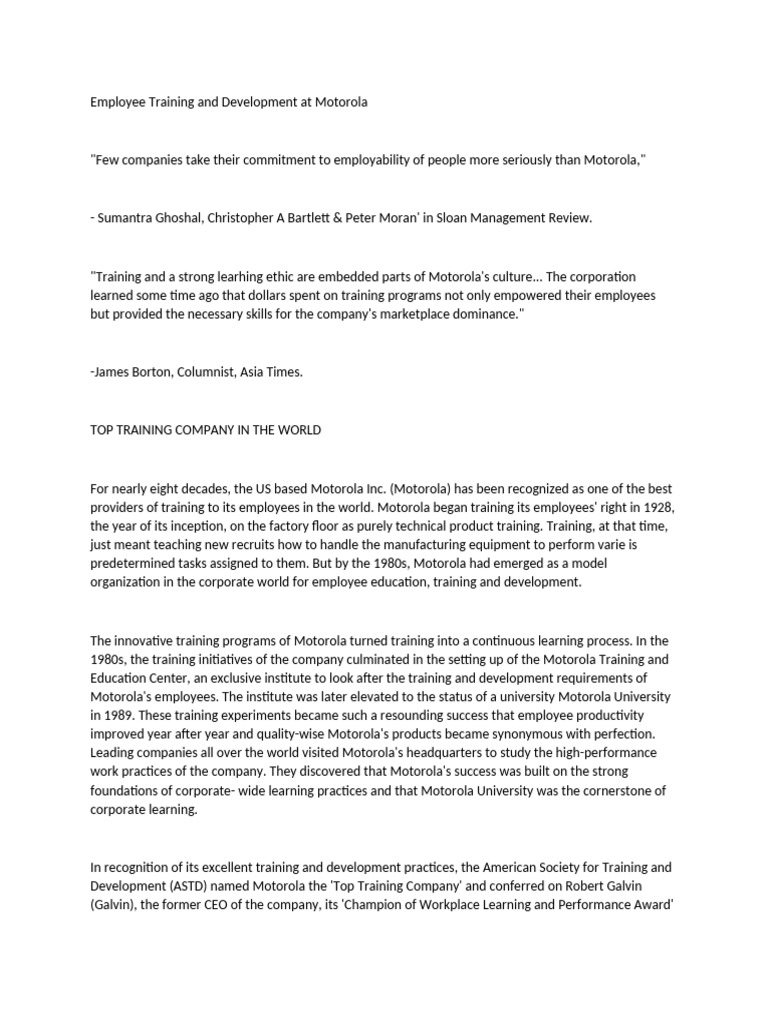 Motorola | PDF | Educational Technology | Employment