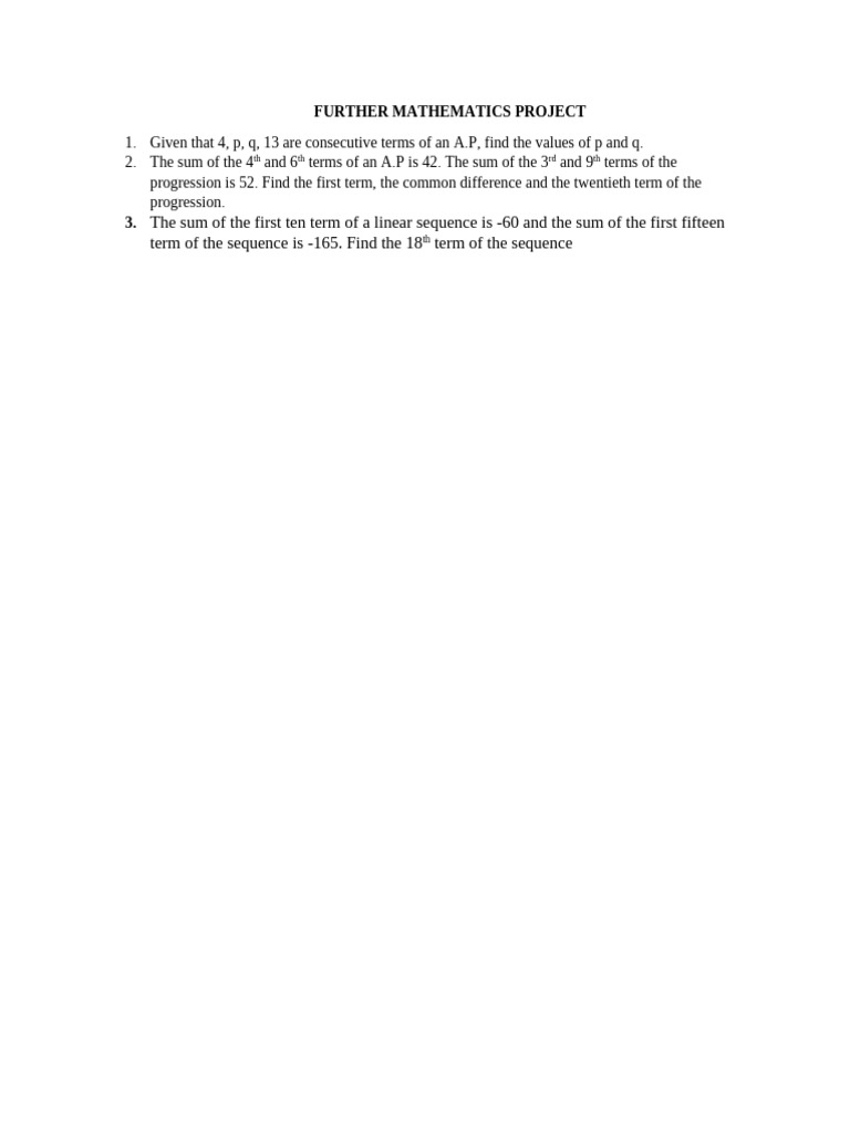 Advanced Arithmetic Progressions | PDF